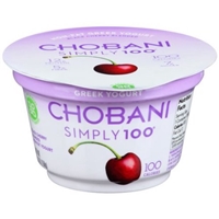 Chobani, Simply 100, Non-fat Greek Yogurt, Black Cherry Blended