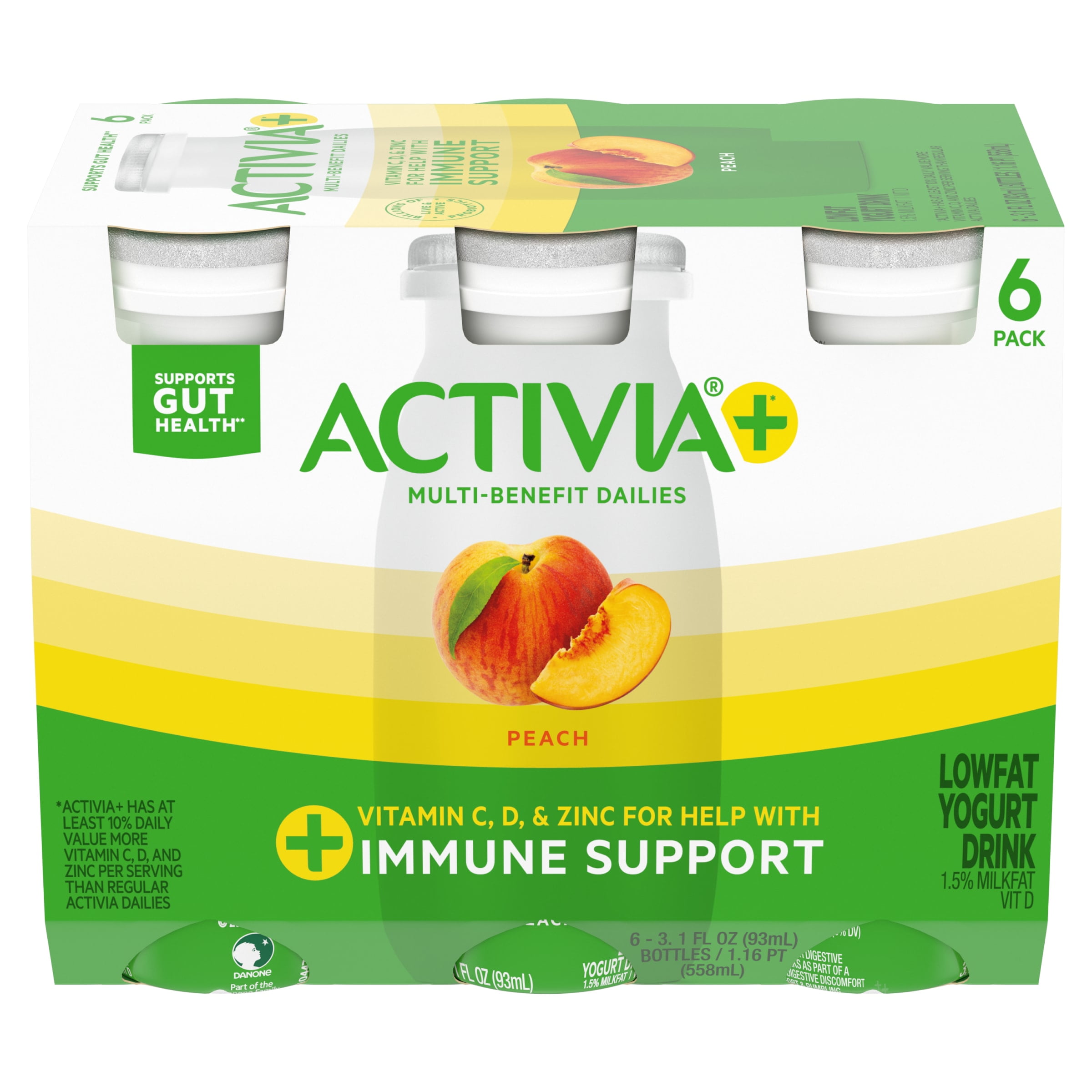 Activia+ Probiotic Low Fat Yogurt Drink, Peach