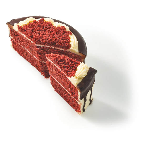 Bakery Fresh Two Layer Red Velvet Cake With Chocolate Icing Half