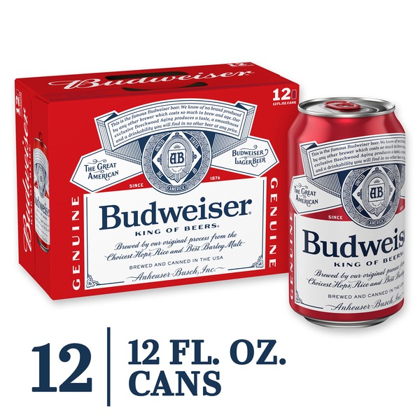 Budweiser Beer - 12 Pack Cans