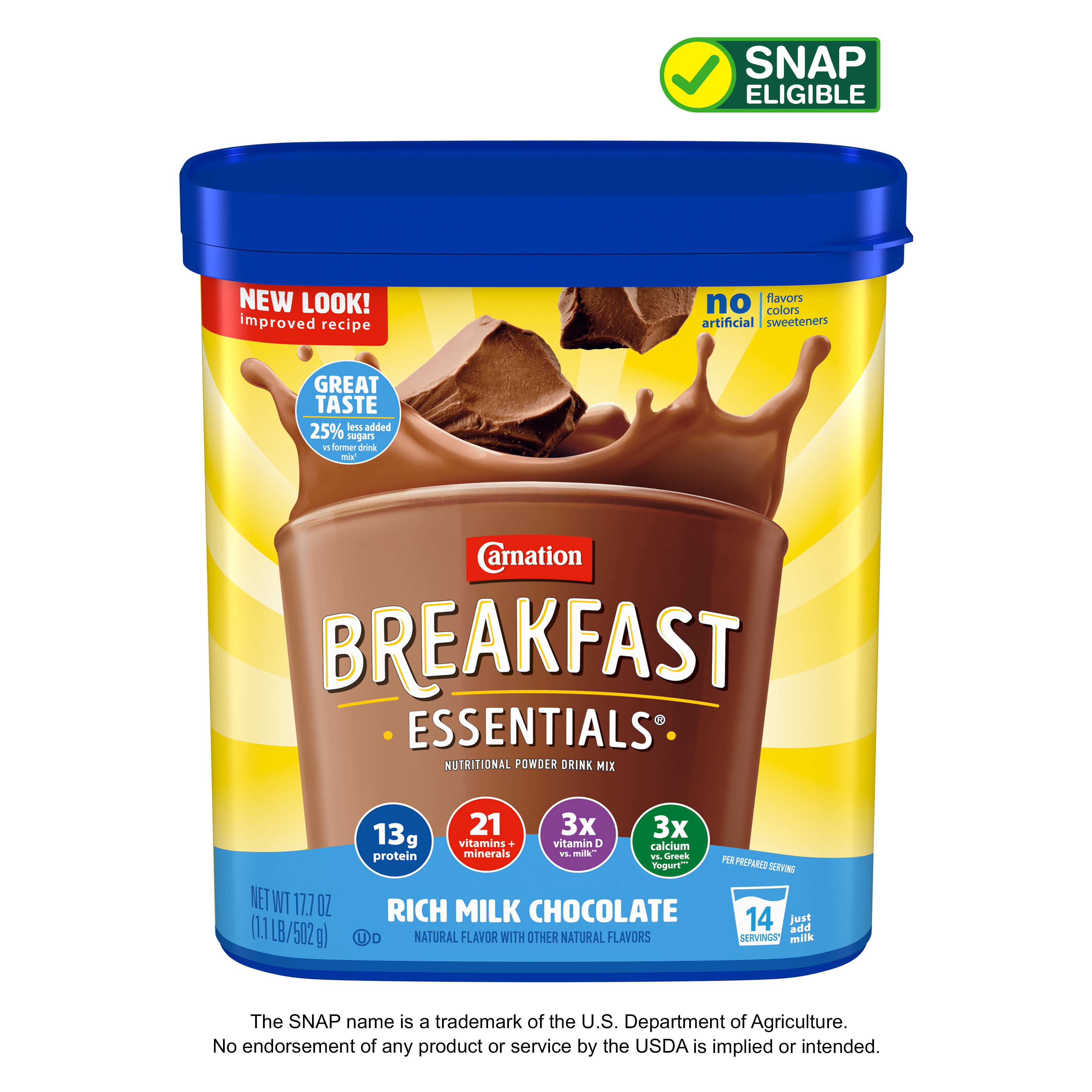 Carnation Breakfast Essentials Complete Rich Milk Chocolate Nutritional ...