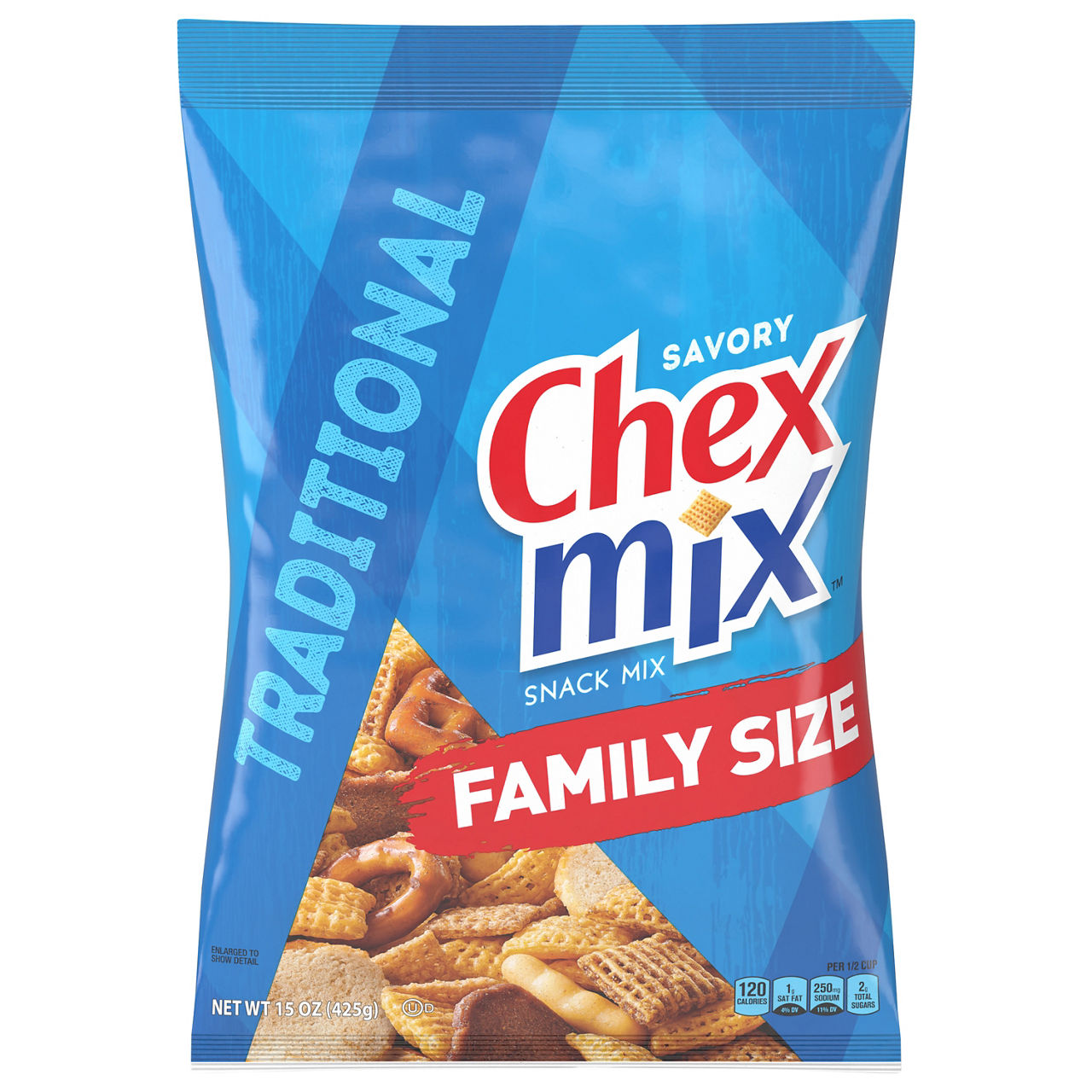 Chex Mix Snack Mix, Traditional, Savory Snack Bag, Family Size