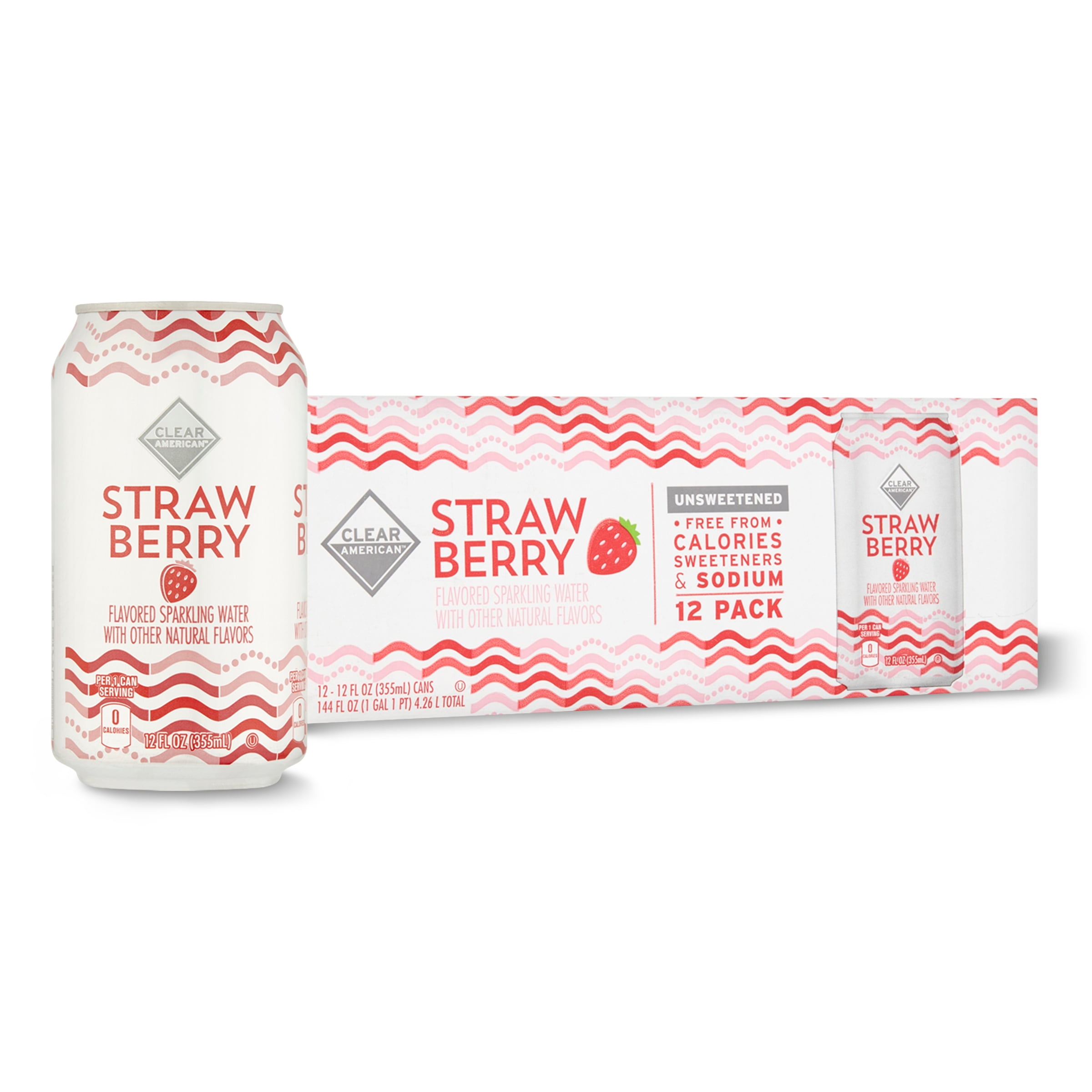 Clear American Unsweetened Strawberry Sparkling Water
