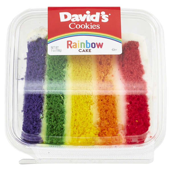 David's Cookies Rainbow Cake Slice