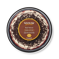 Red Velvet Double Layer Cake With Cream Cheese Frosting Topped With ...