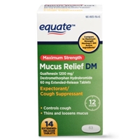 Equate Maximum Strength Mucus Relief Dm Extended Release Tablets, 14 Count