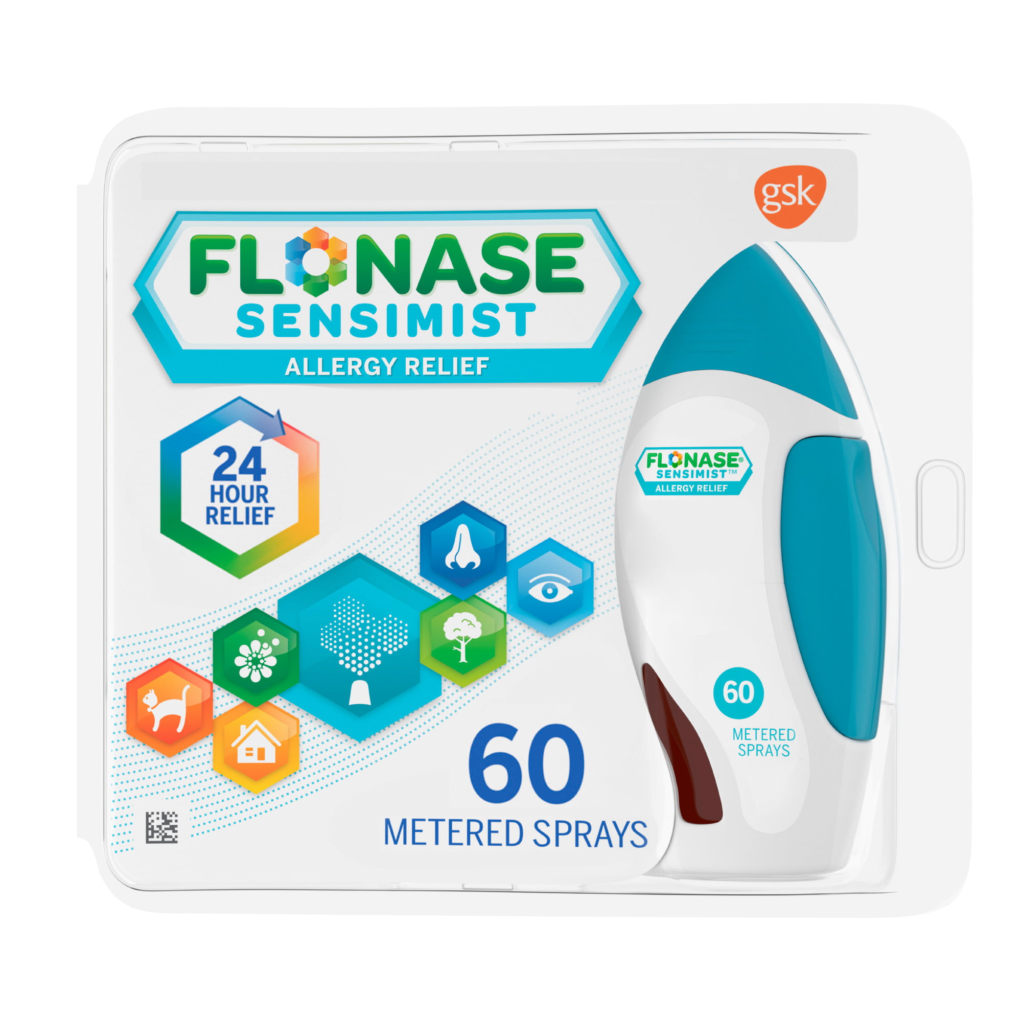 Flonase Sensimist Allergy Relief Spray, Non Drowsy Allergy Medicine, 60 ...