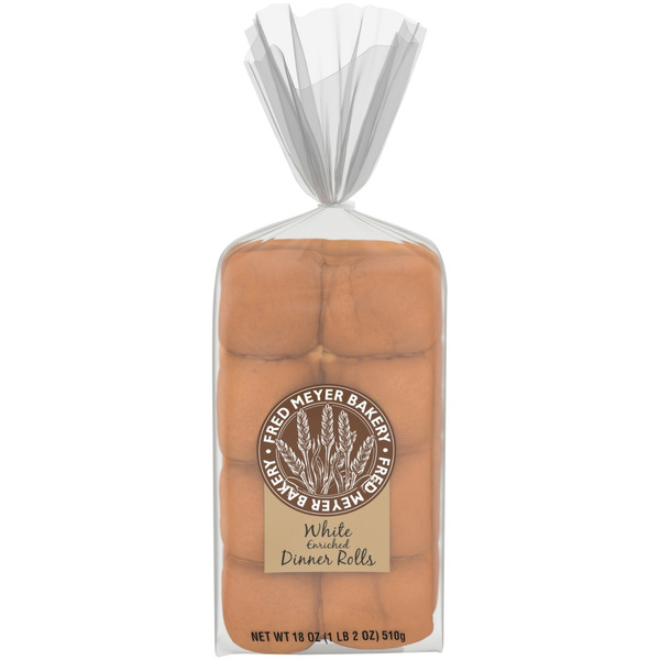Fred Meyer Bakery White Enriched Dinner Rolls 8 Count