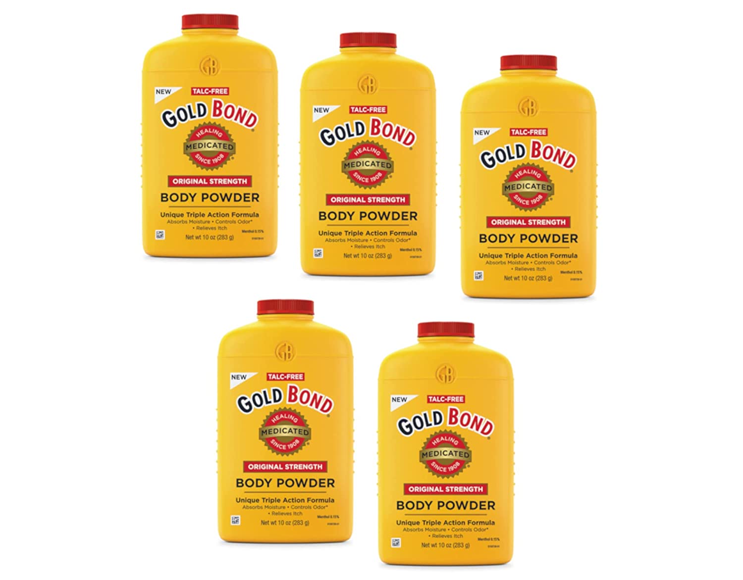 Gold Bond Medicated Powder Triple Action Relief 10 Ounce - Pack Of 5 ...