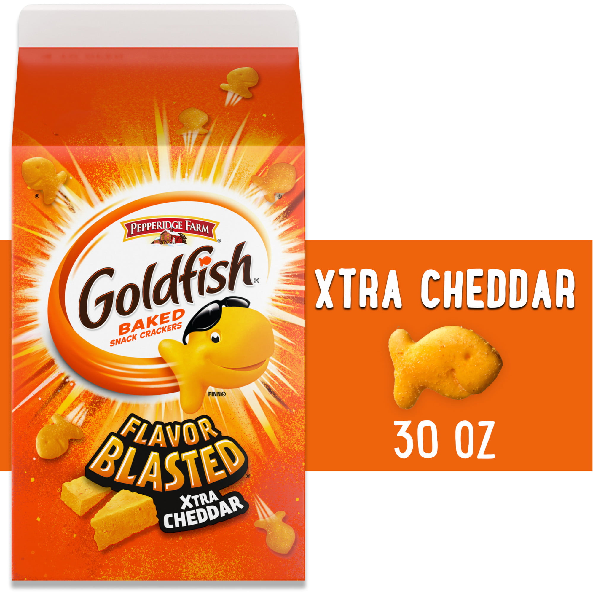 Goldfish Flavor Blasted Xtra Cheddar Cheese Crackers, Baked Snack Crackers