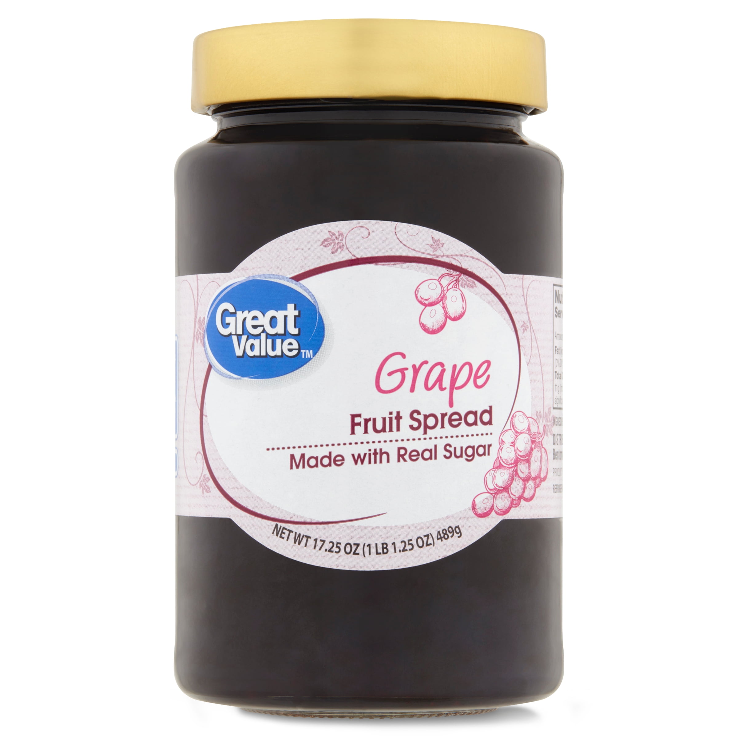 Great Value Fruit Spread, Grape, 17.25