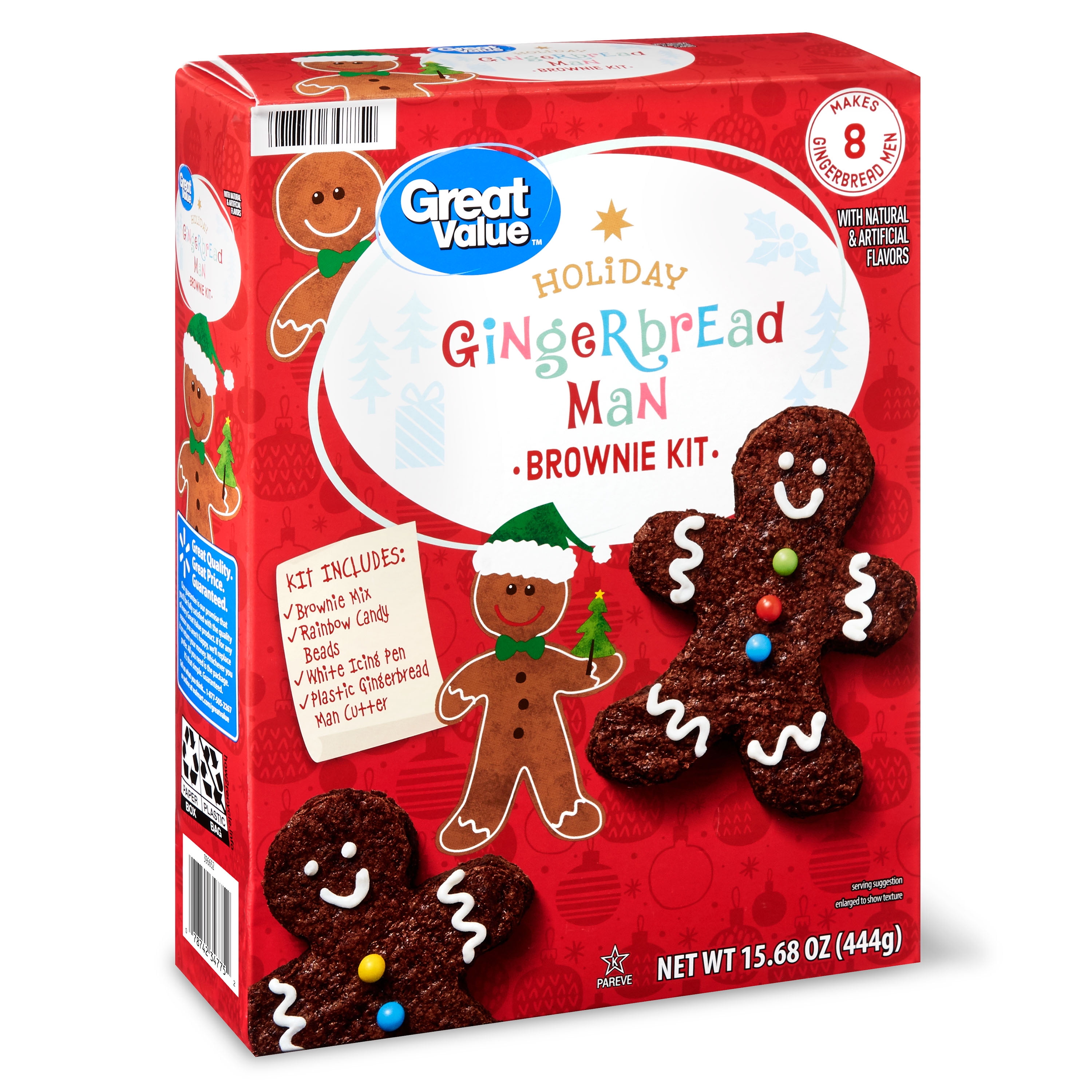 Great Value Holiday Gingerbread Man Brownie Kit