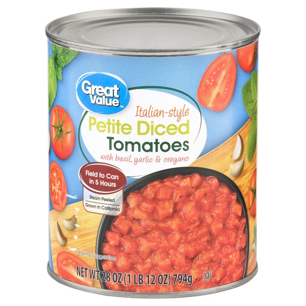 Italian Style Petite Diced Tomatoes With Basil, Garlic & Oregano ...