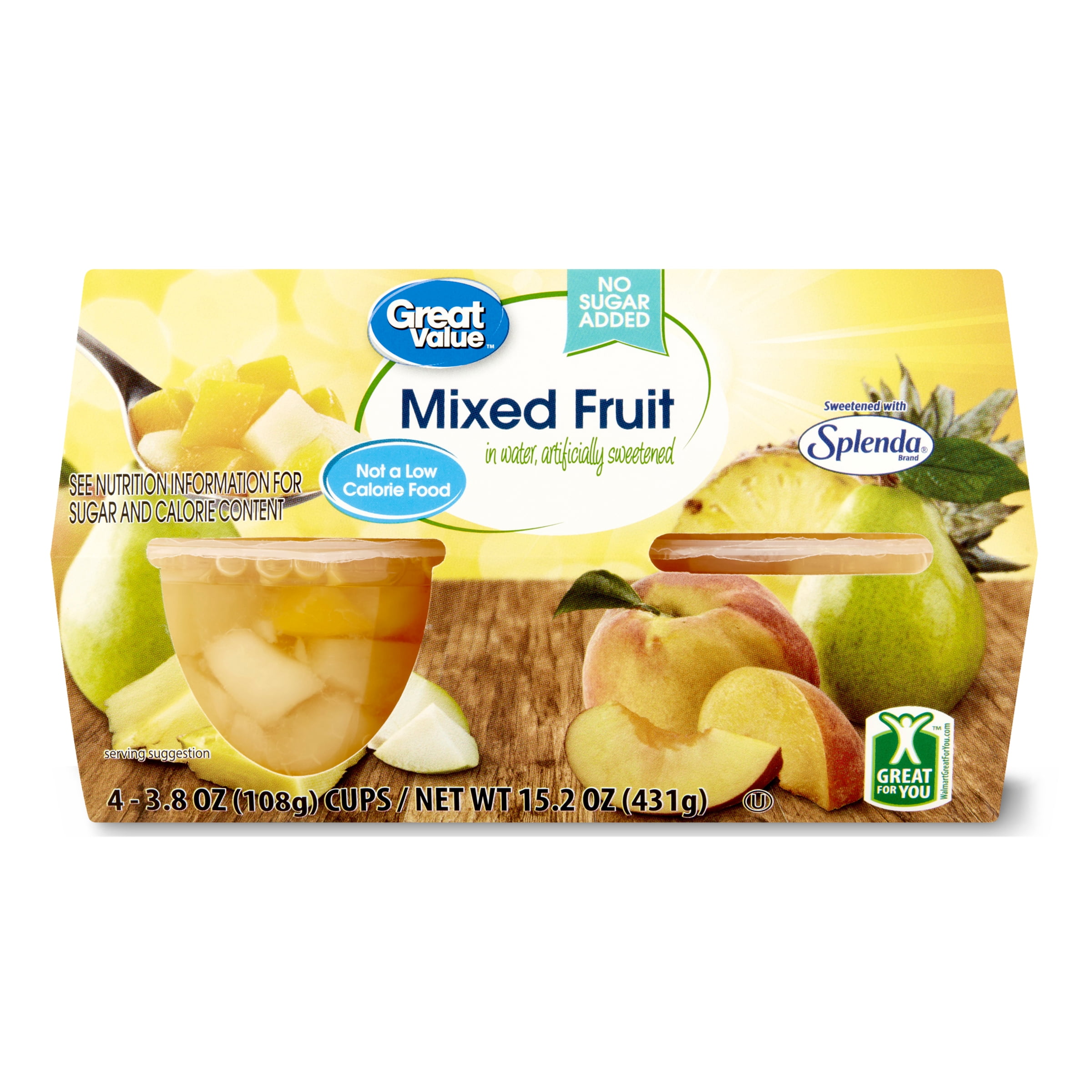 No Sugar Added Mixed Fruit Packed In Water Sweetened With Splenda