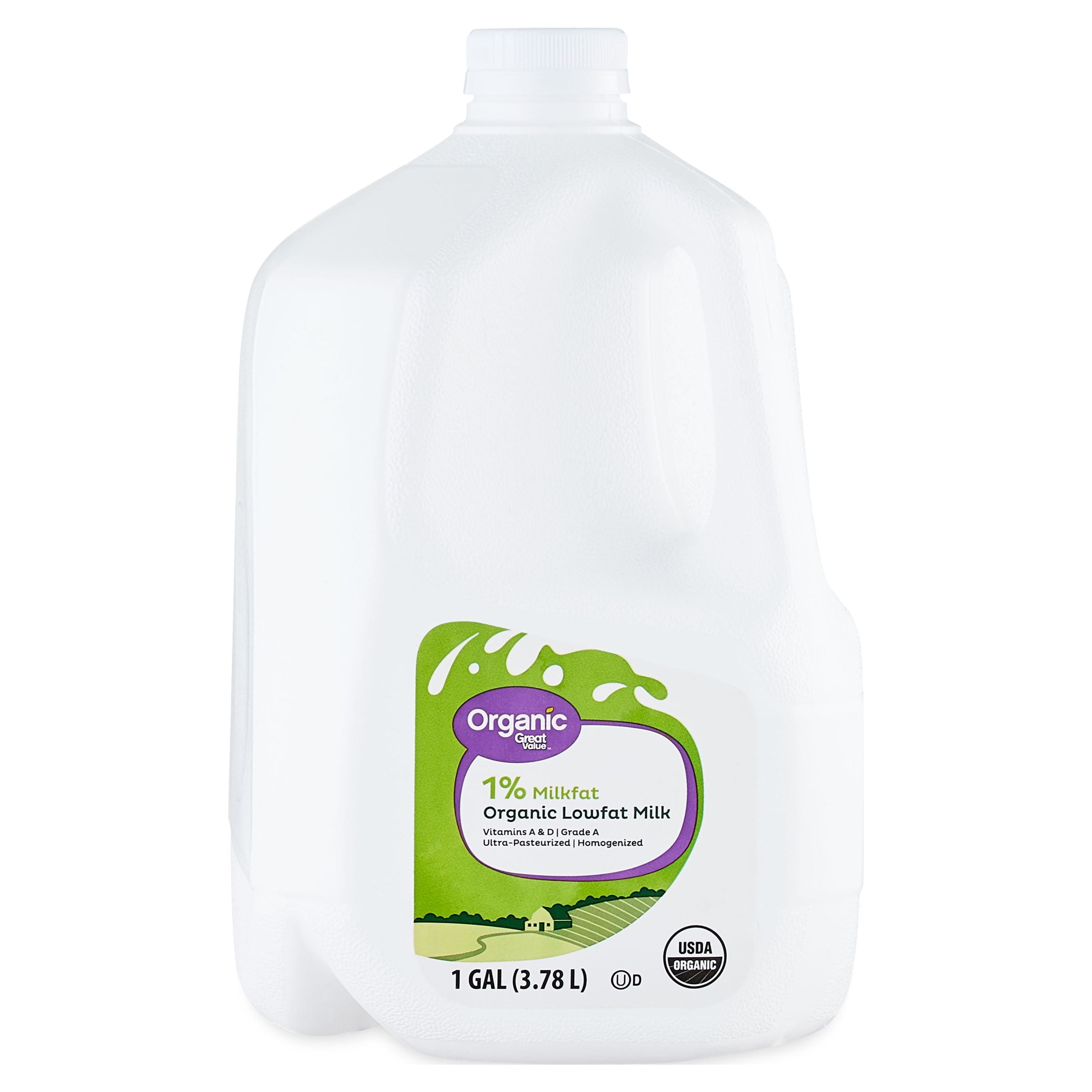 Great Value Organic 1% Low-fat Unflavored Milk, 1 Gallon