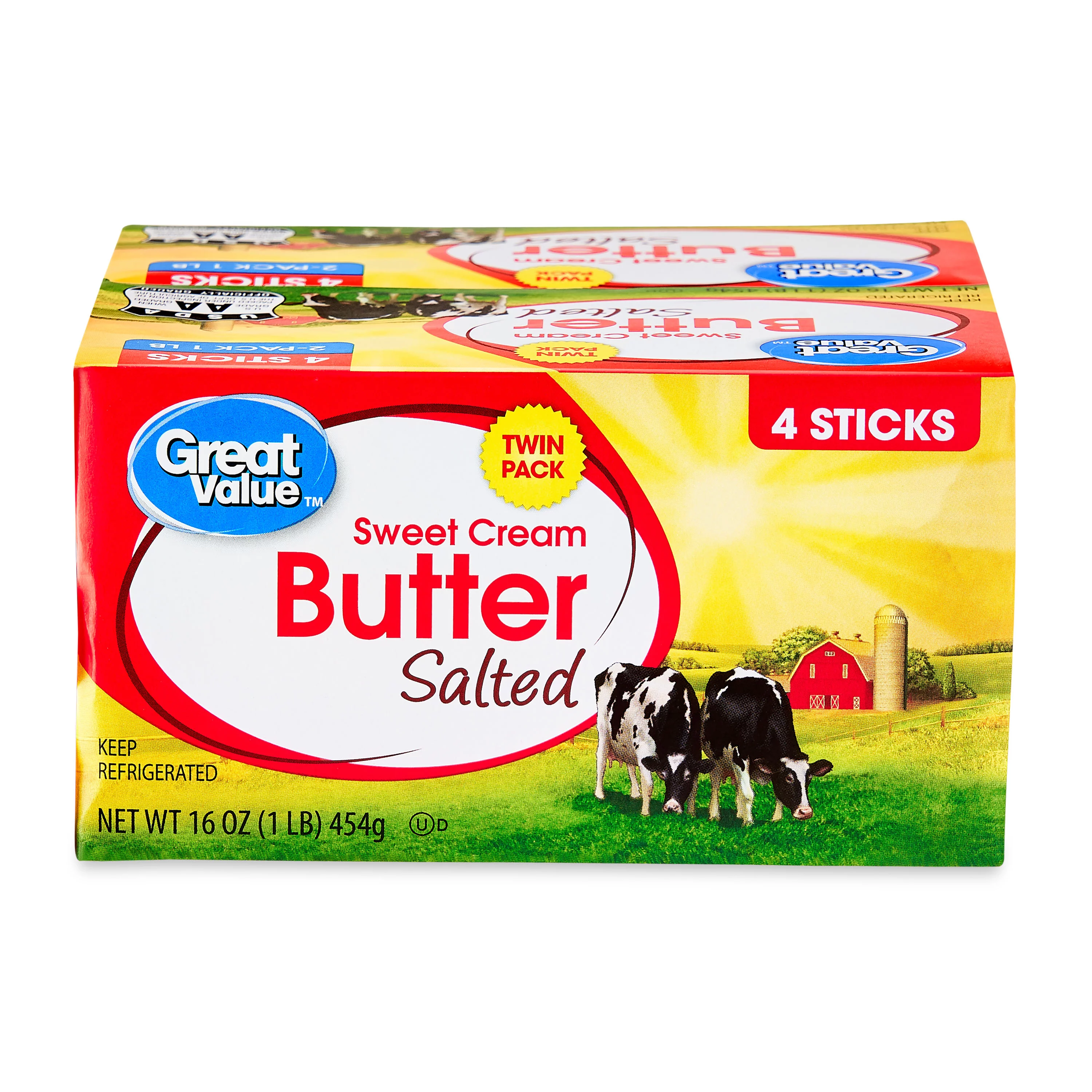 Great Value Sweet Cream Salted Butter Twin Pack