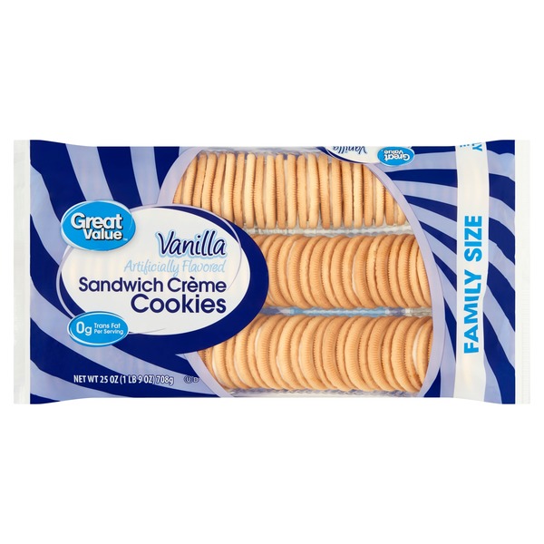 Great Value Vanilla Flavored Sandwich Creme Cookies