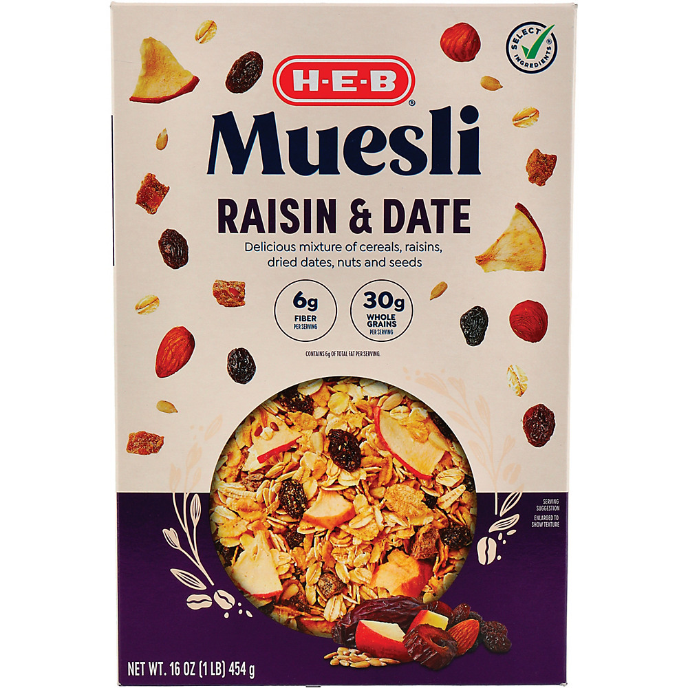 H-e-b Select Ingredients European Muesli Bircher Fruit Nuts & Seeds Cereal