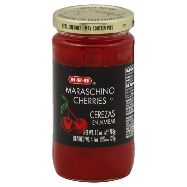 H E B Red Maraschino Cherries