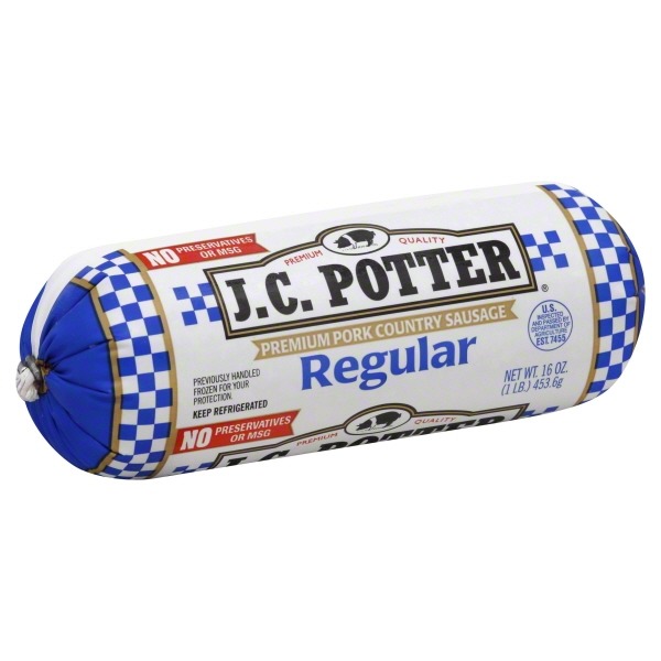 Jc Potter Sausage, Premium Pork Country, Regular