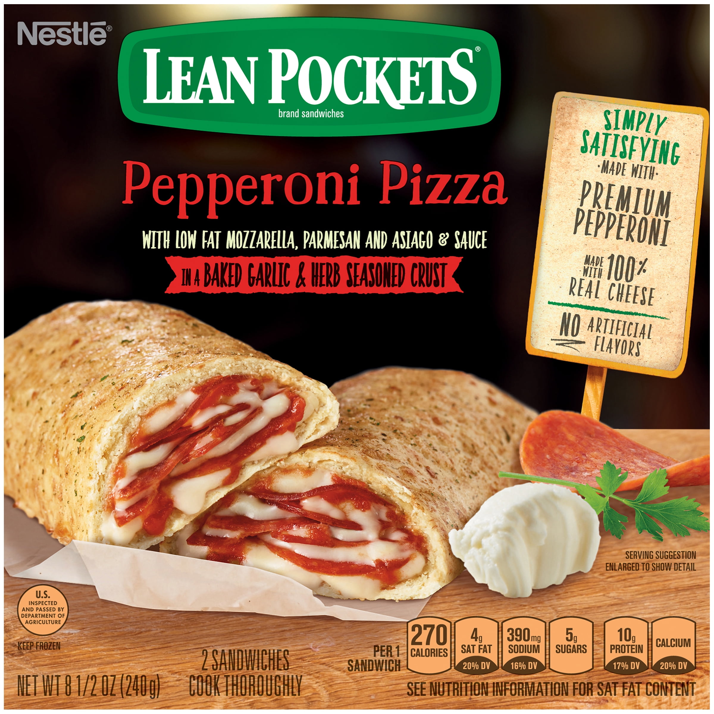 Pepperoni Pizza With Low Fat Mozzarella, Parmesan And Asiago & Sauce In ...