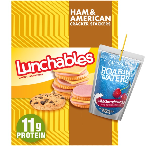 Lunchables Ham & American Cheese Cracker Stackers Meal Kit With Capri ...