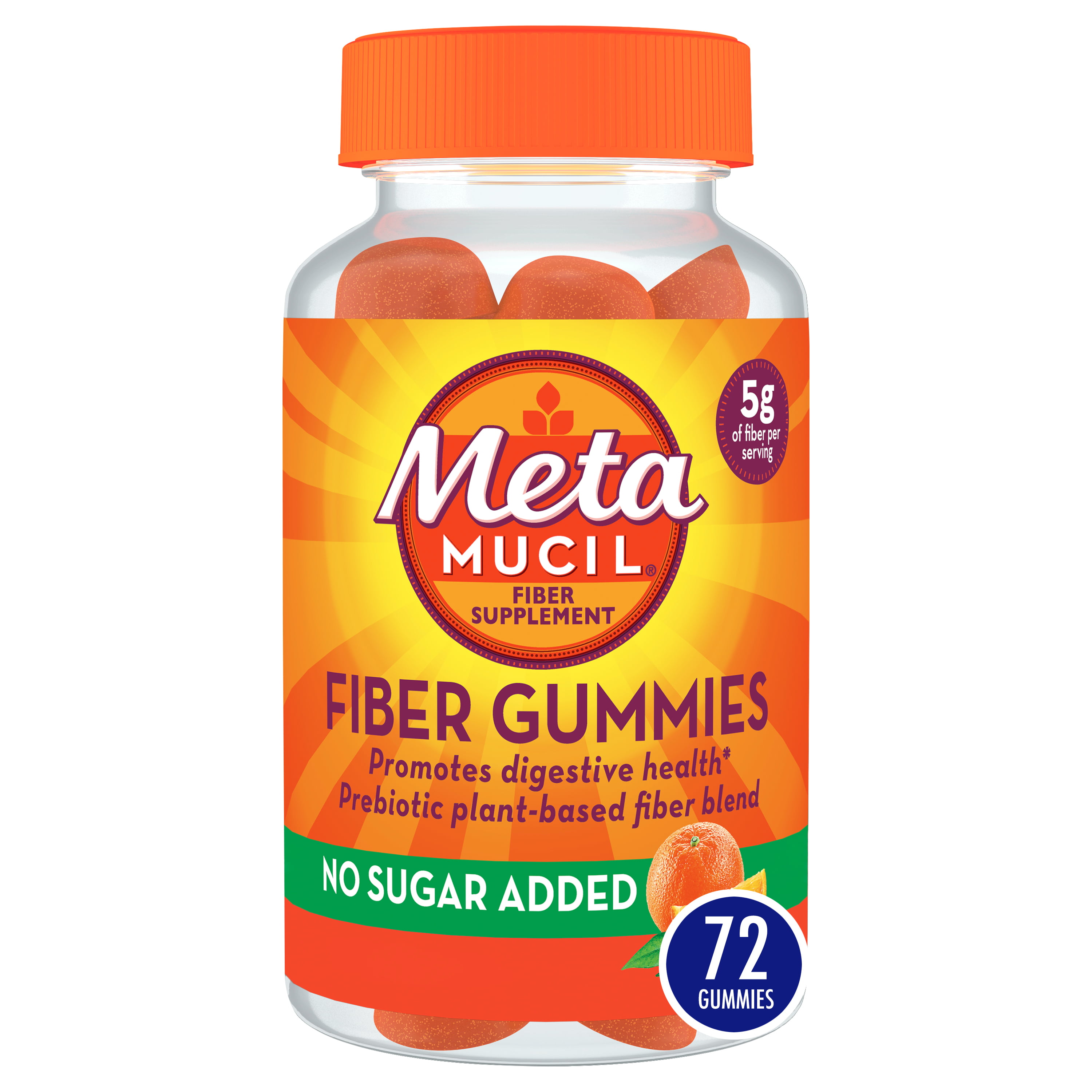 Metamucil Fiber Supplement Sugar-free Gummies - Orange - 72ct
