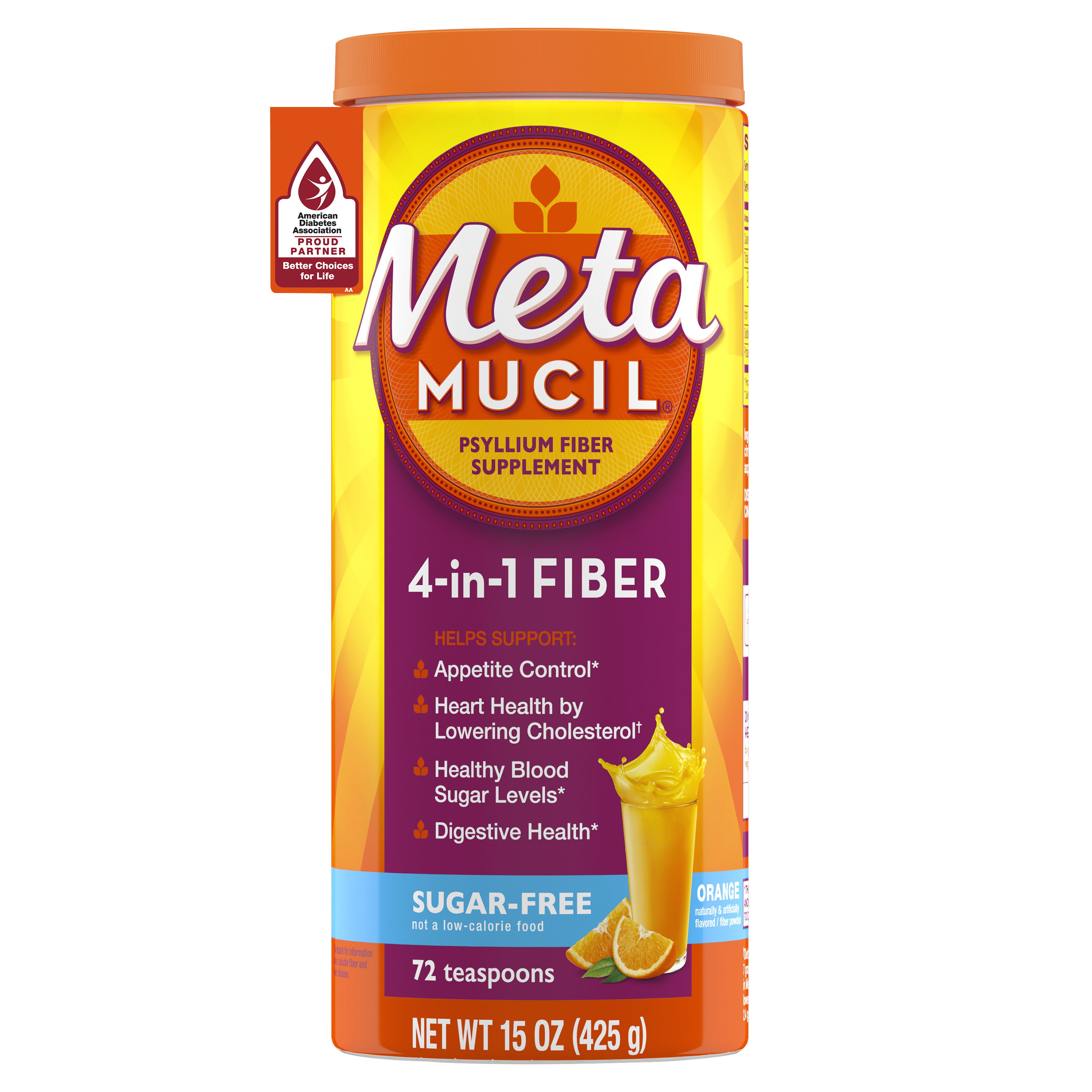 Metamucil Multihealth Fiber Sugar-free Orange Smooth