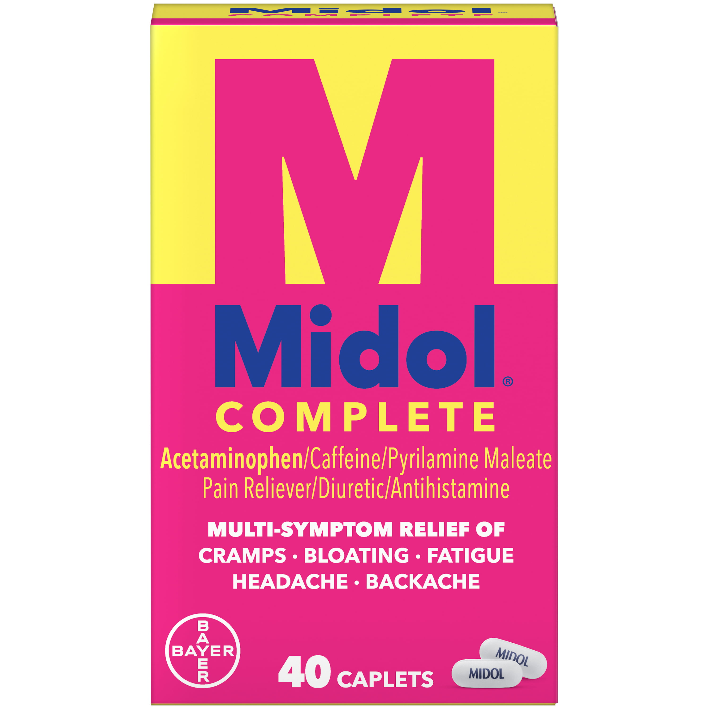 Midol Complete Menstrual Pain Relief Caplets With Acetaminophen, 40 Ct