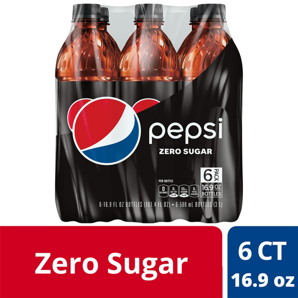 Pepsi Zero Sugar 6 Pack - Plastic Bottles