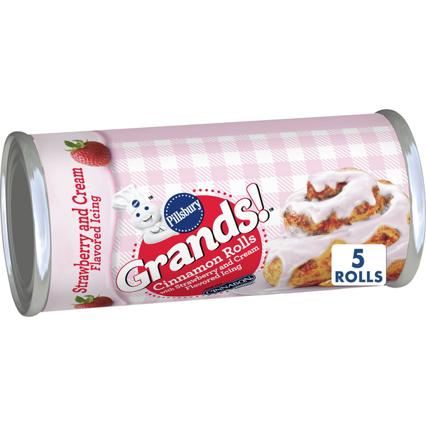 Pillsbury Grands! Strawberry & Cream Flavored Icing Cinnamon Rolls