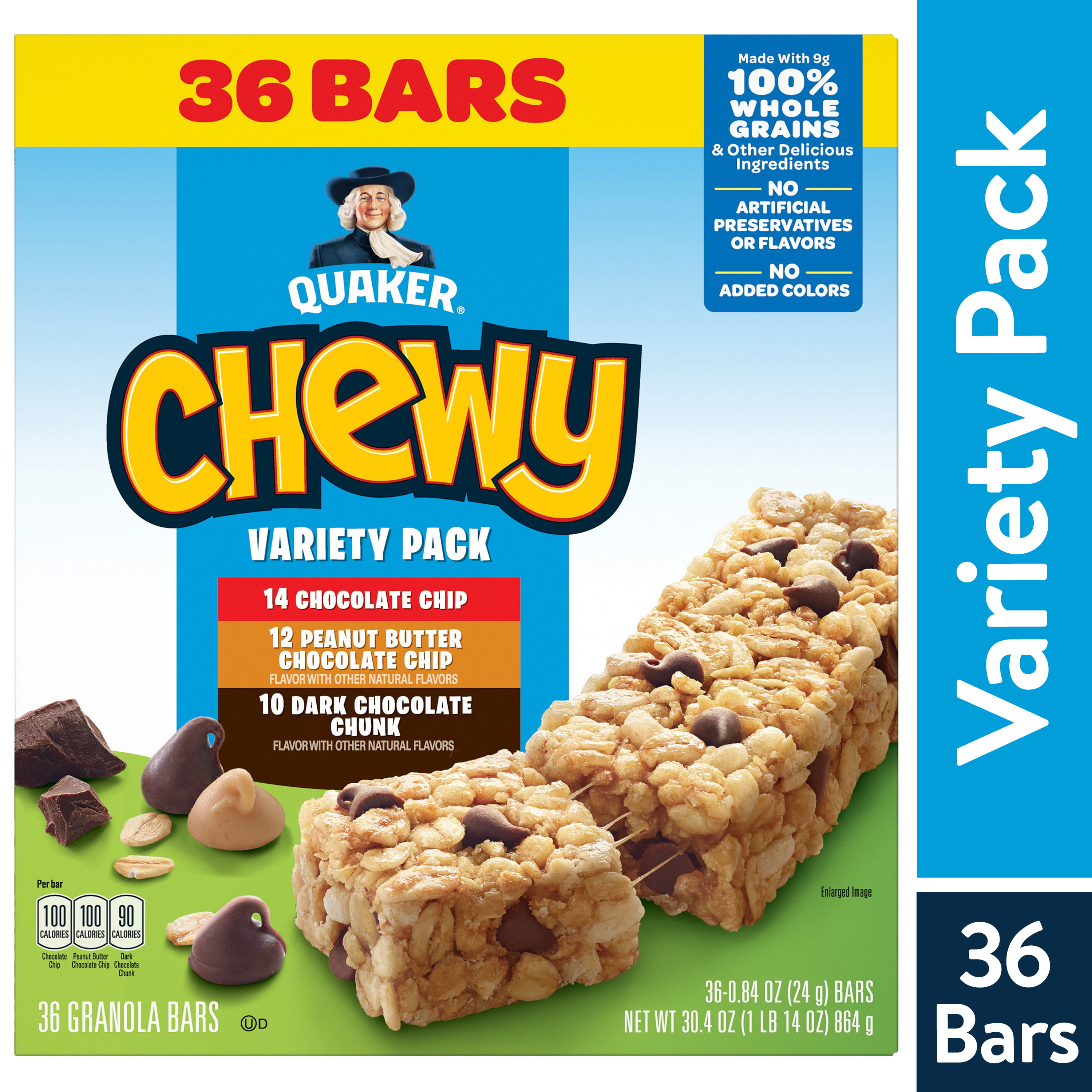 Quaker Chewy Granola Bars Variety Pack, 36 Count
