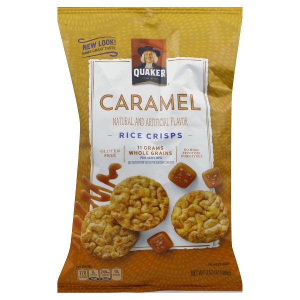 Quaker Caramel Corn Rice Crisps 3.52 Ounce Plastic Bag