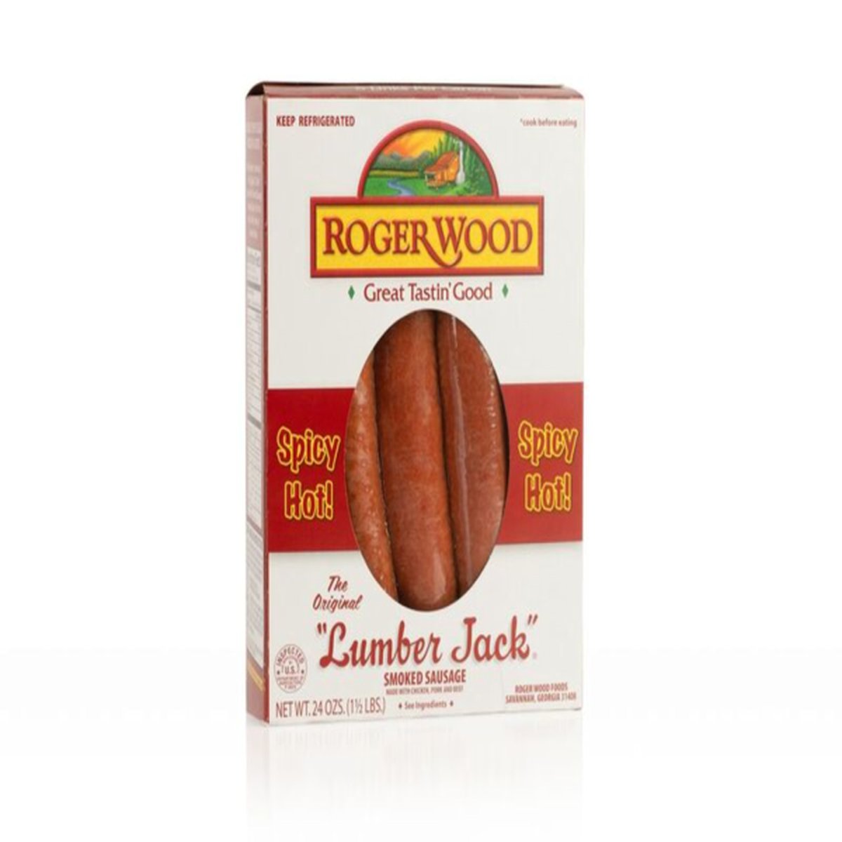 Roger Wood Original Lumber Jack Spicy Hot Lumber Jack Smoked Sausage