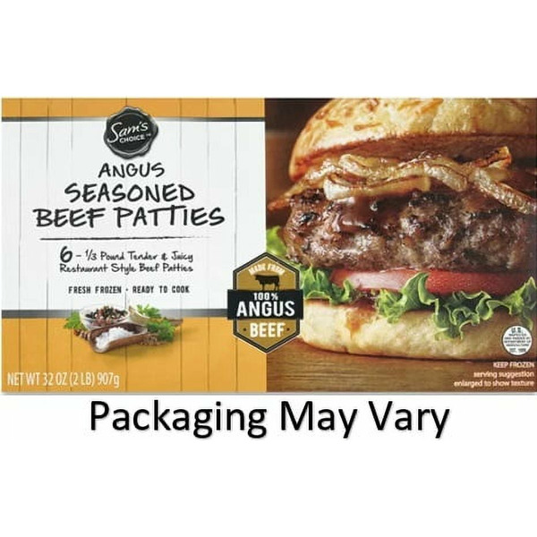 Sam's Choice Beef Patties Fire Side Gourmet Black Angus Seasoned