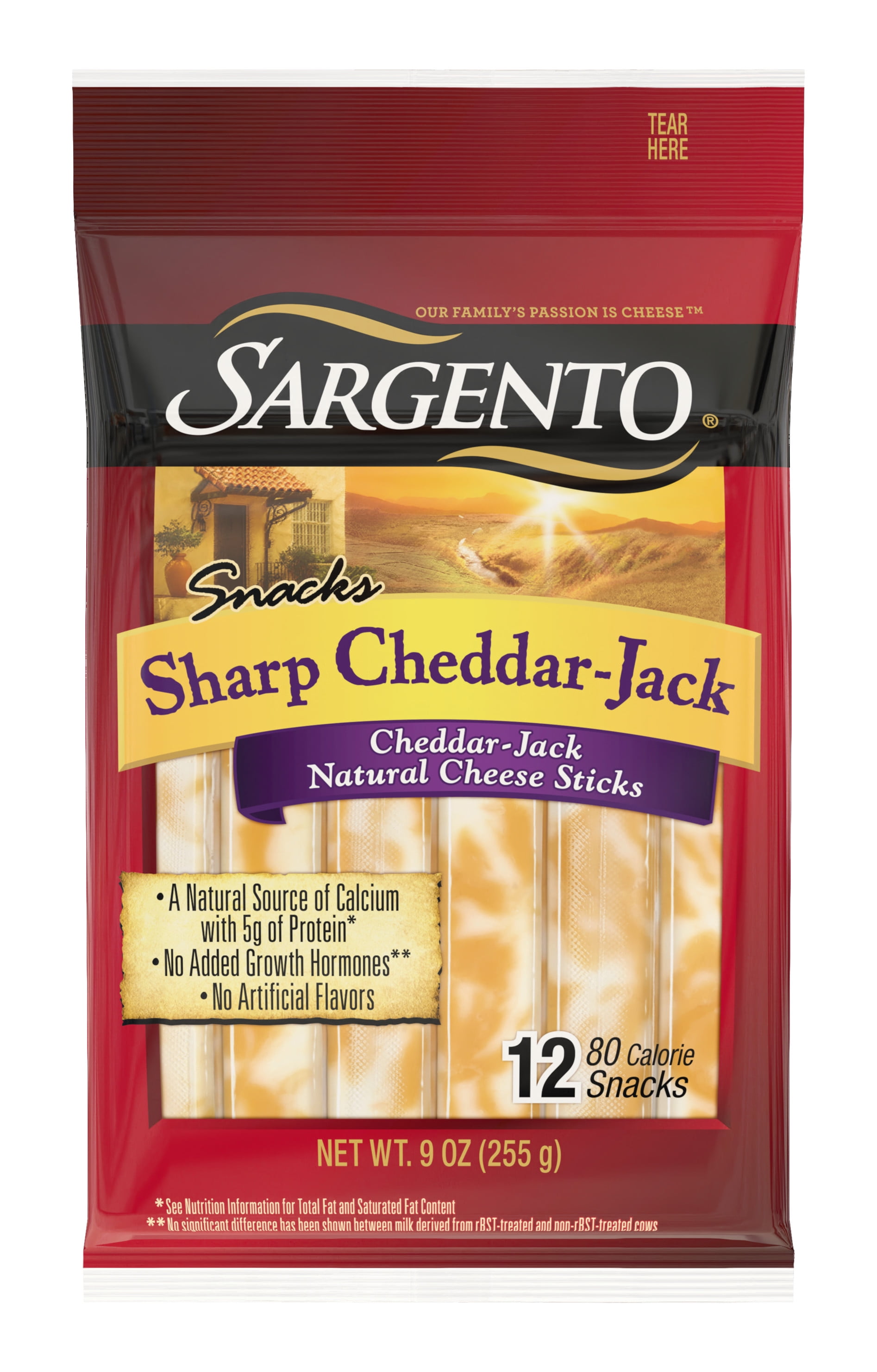 Sargento® Sharp Cheddar-jack Natural Cheese Snack Sticks, 12-count