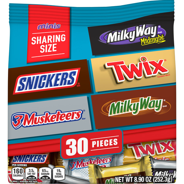 Snickers, Twix, 3 Musketeers & Milky Way Variety Pack Milk & Dark ...