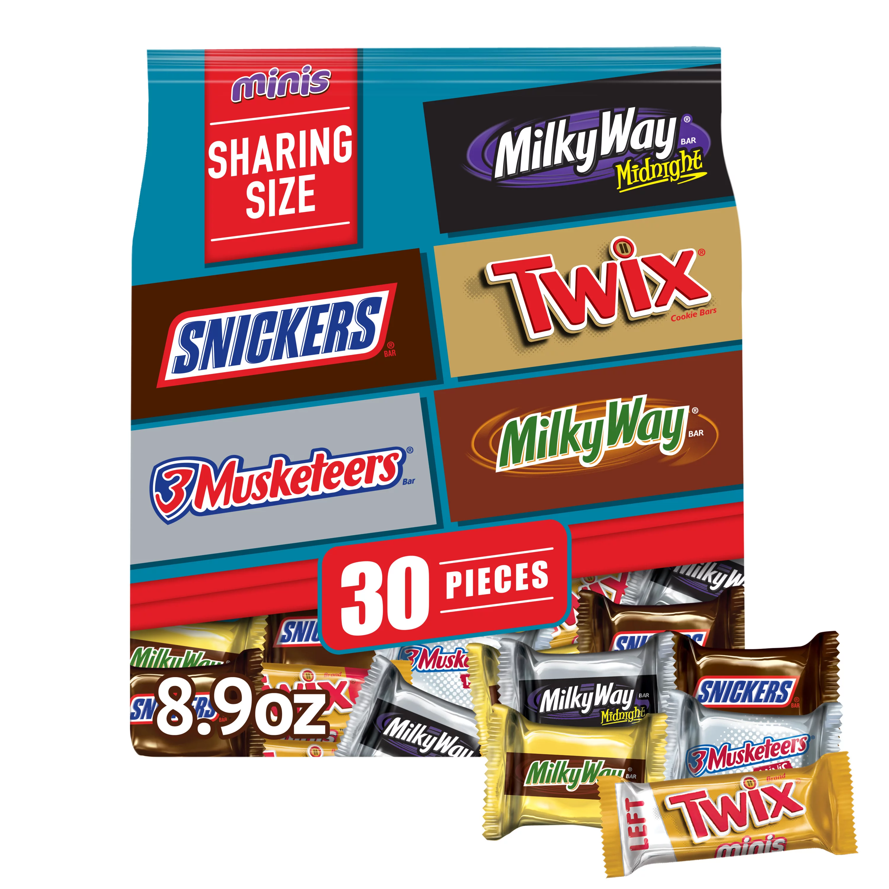 Snickers, Twix, 3 Musketeers & Milky Way Variety Pack Milk & Dark ...