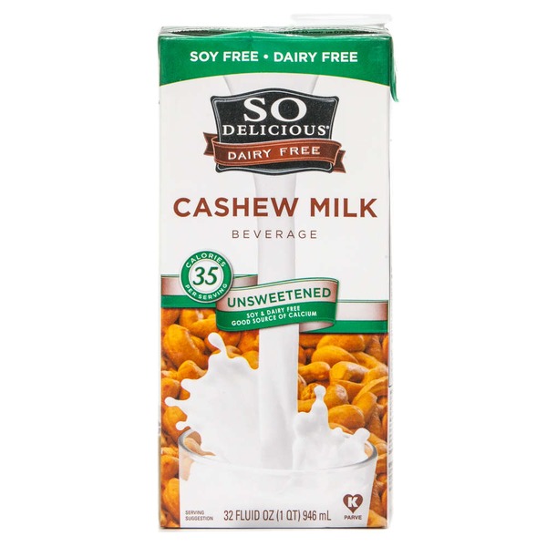 So Delicious Dairy Free Cashewmilk Beverage Unsweetened