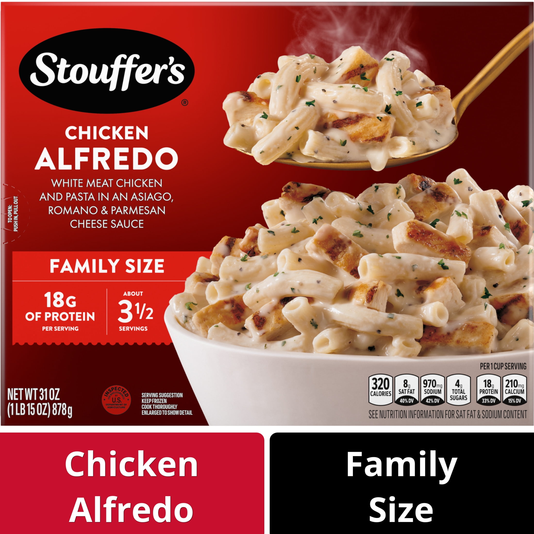Chicken Alfredo White Meat Chicken & Pasta In A Mozzarella, Asiago ...