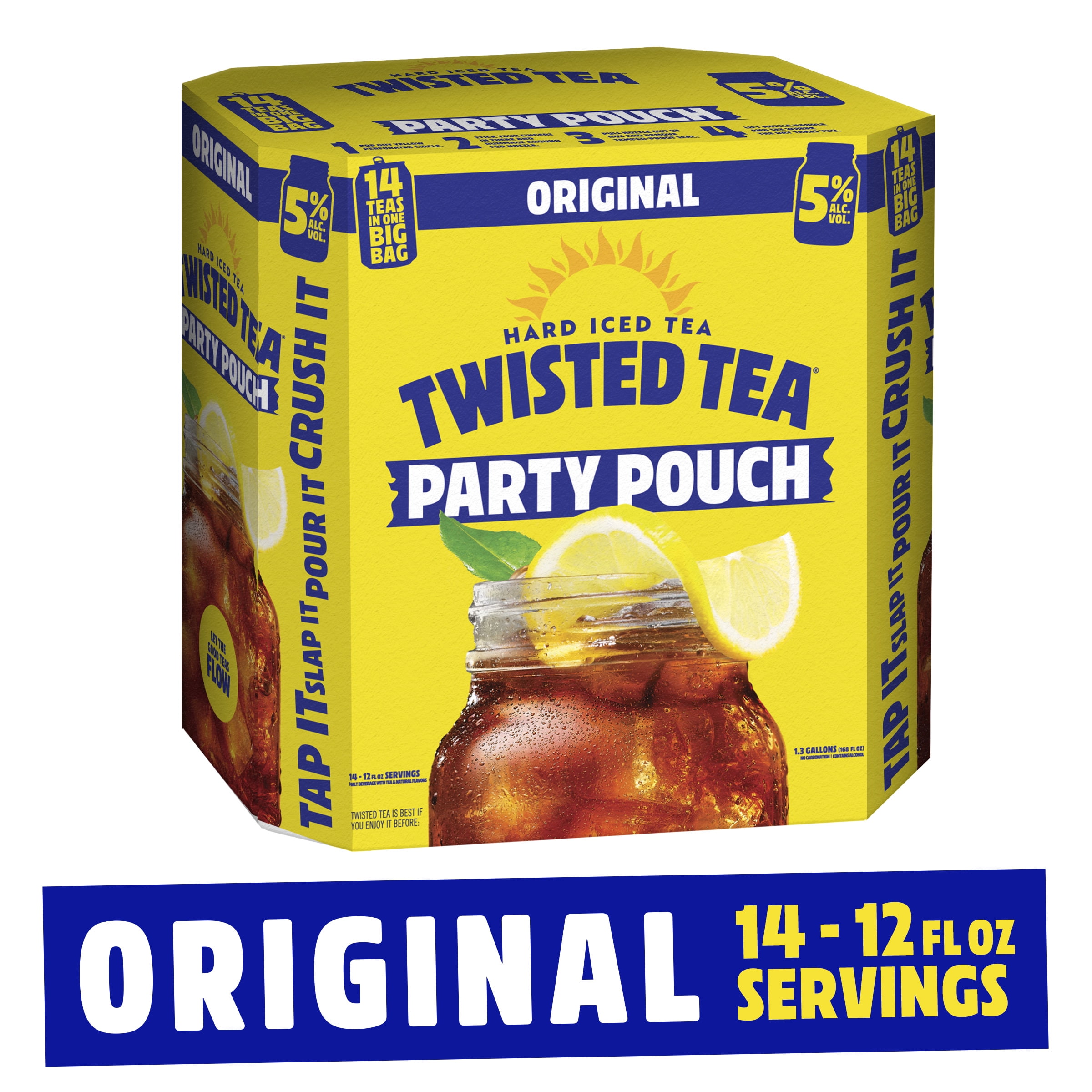 Twisted Tea Original Hard Iced Tea Party Pouch, 5 Liter Box, 14