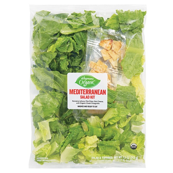 Mediterranean Romaine Lettuce, Pita Chips, Feta Cheese, With Organic ...