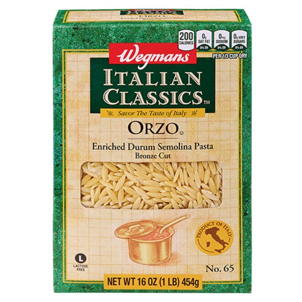 Wegmans Orzo Enriched Durum Semolina Bronze Cut Pasta