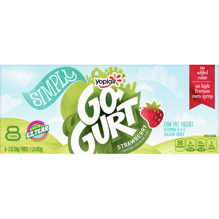 Go-gurt Yogurt, Lowfat, Strawberry, Simply