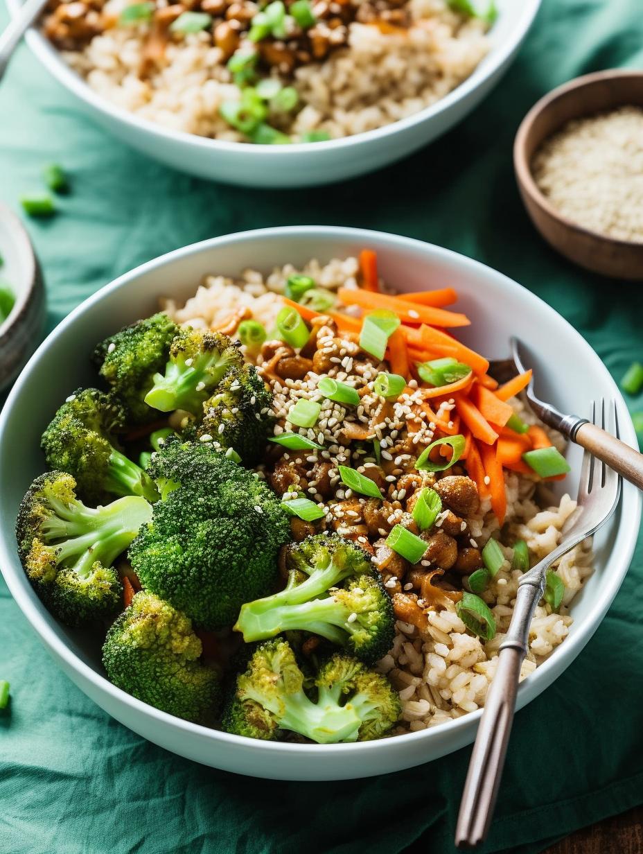 Easy Broccoli Rice Bowl with Nutty Crunch