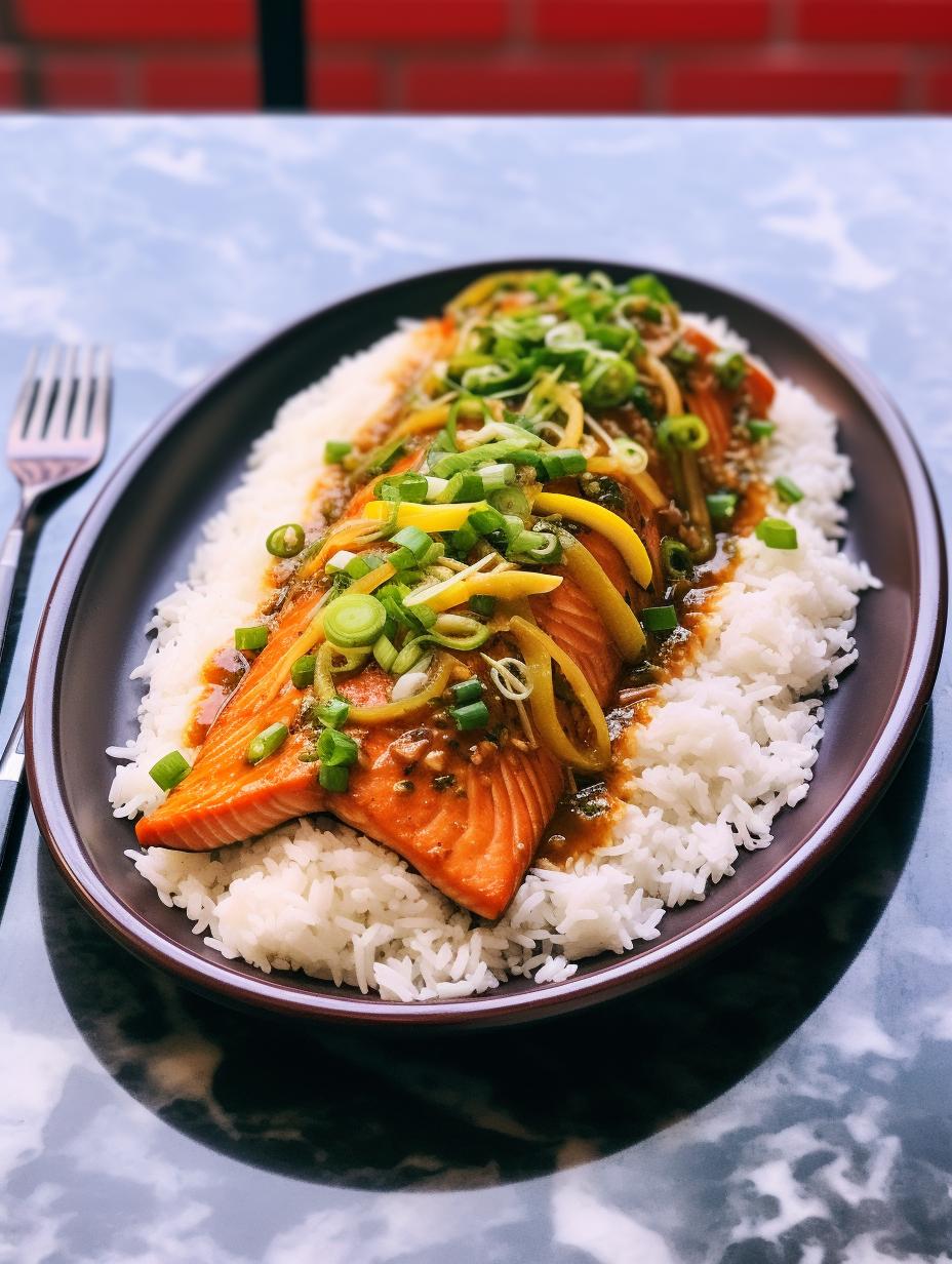 Golden Crisp Salmon with Aromatic Ginger-Scallion Sauce