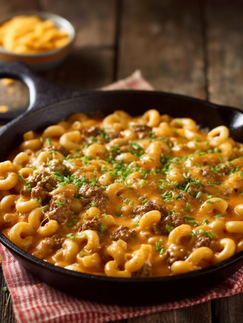 One-Pot Cheesy Beef Macaroni