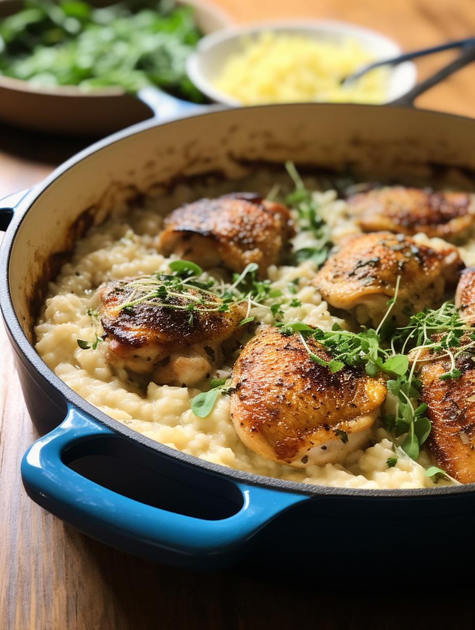 Parmesan Garlic Risotto with Lemon Crusted Chicken