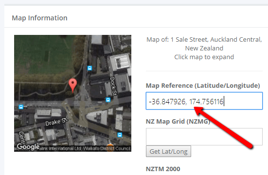 Setting precise location coordinates