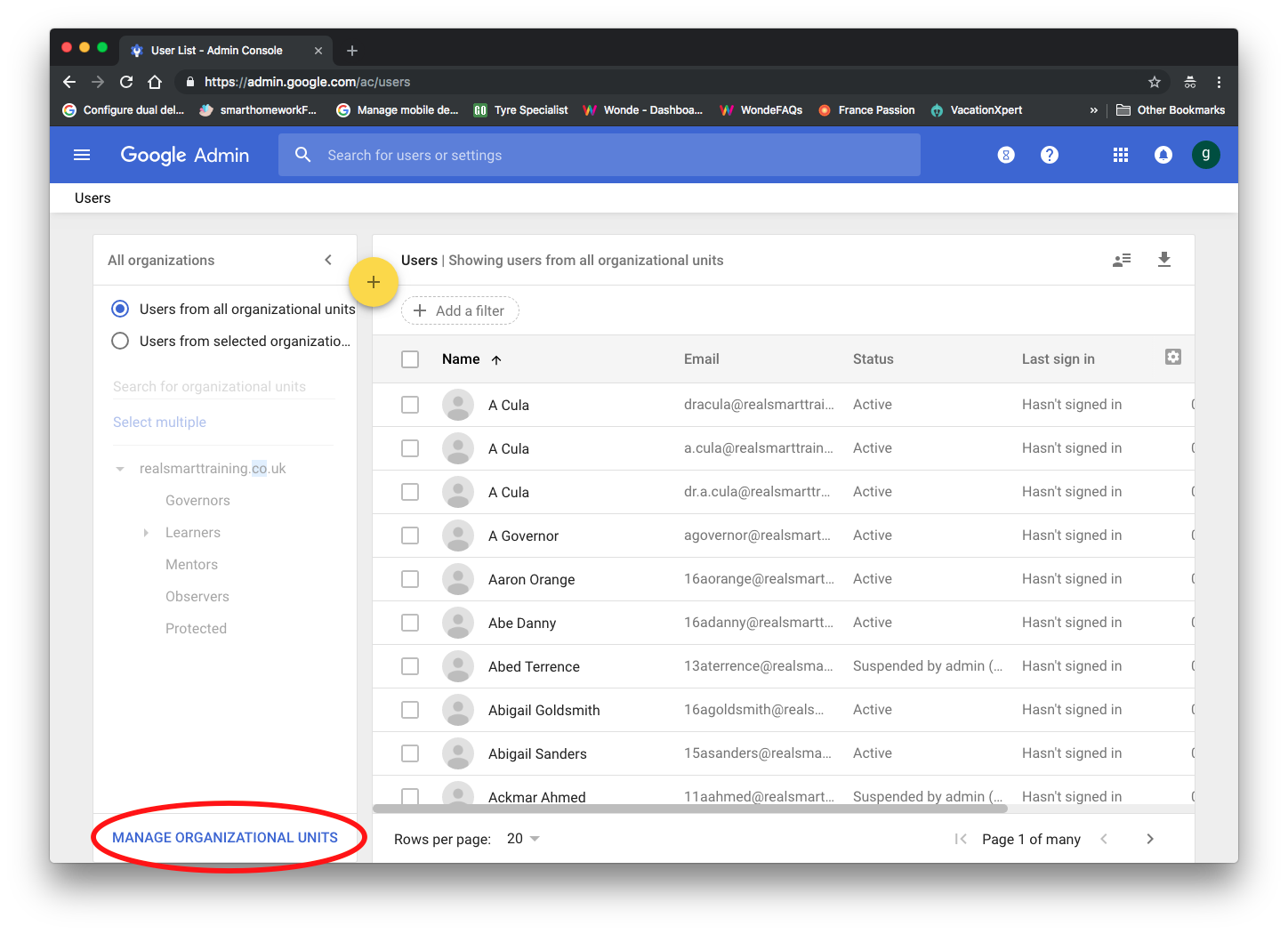 Creating a new google Organisation